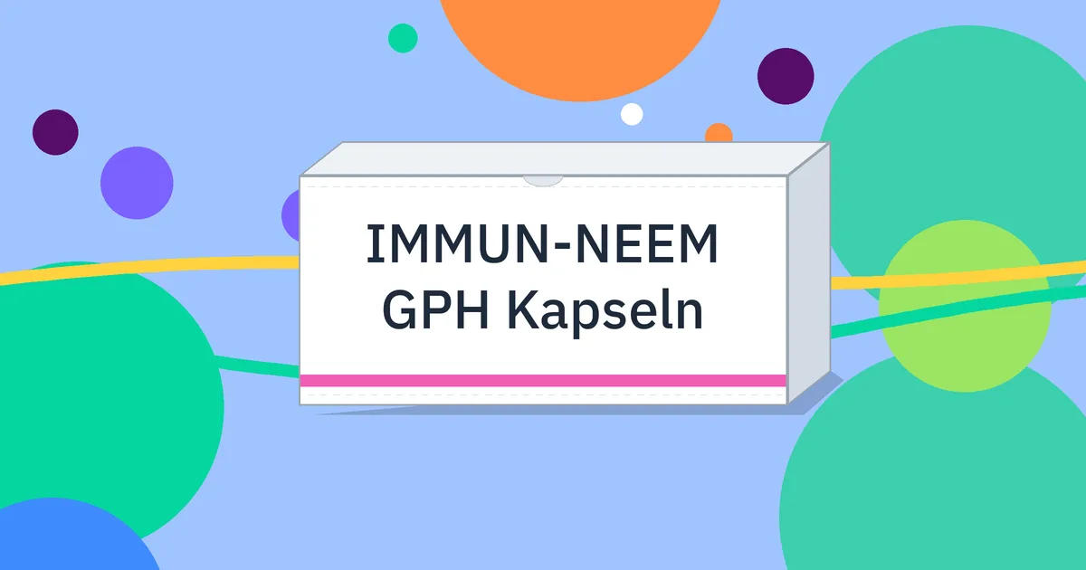 Symbolbild: Packung mit der Aufschrift IMMUN-NEEM GPH Kapseln (PZN 09918260) – Verfügbarkeit und Bezug in Apotheken in Frankfurt am Main