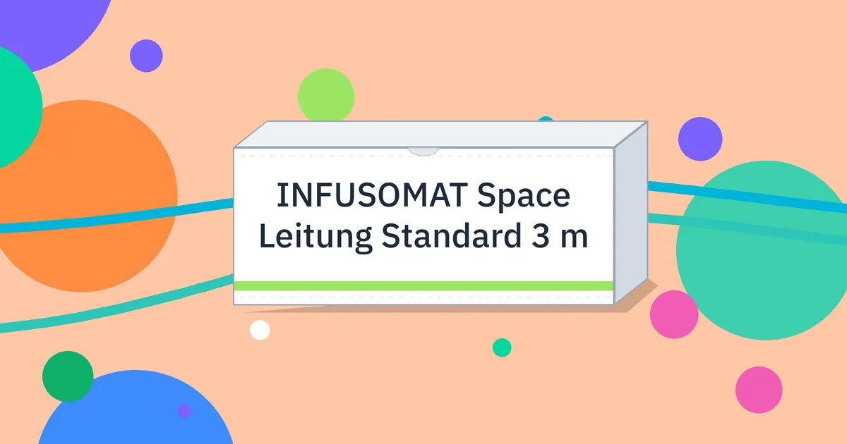 Symbolbild: Packung mit der Aufschrift INFUSOMAT Space Leitung Standard 3 m (PZN 06100257) – Verfügbarkeit und Bezug in Apotheken in Frankfurt am Main
