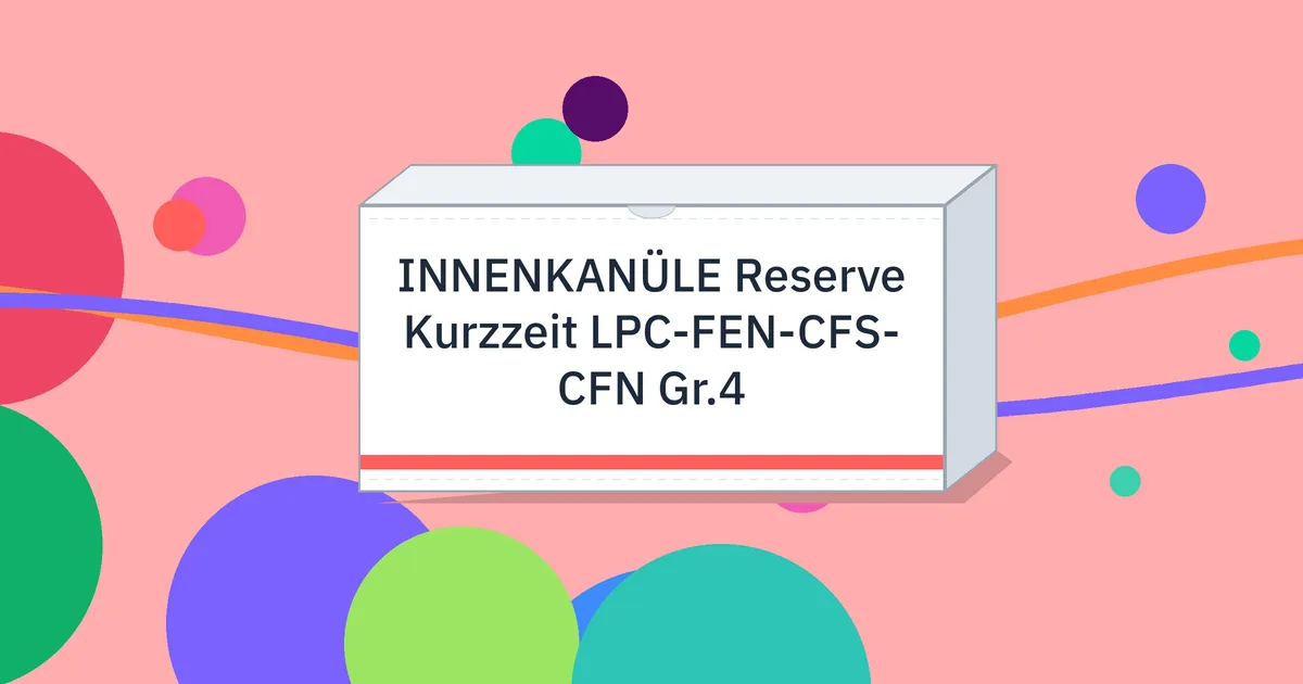 Symbolbild: Packung mit der Aufschrift INNENKANÜLE Reserve Kurzzeit LPC-FEN-CFS-CFN Gr.4 (PZN 03381126) – Verfügbarkeit und Bezug in Apotheken in Frankfurt am Main