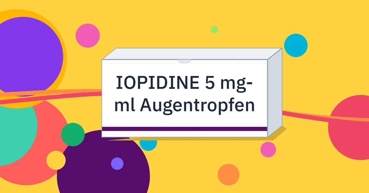 Symbolbild: Packung mit der Aufschrift IOPIDINE 5 mg-ml Augentropfen (PZN 18878393) – Verfügbarkeit und Bezug in Apotheken in Frankfurt am Main