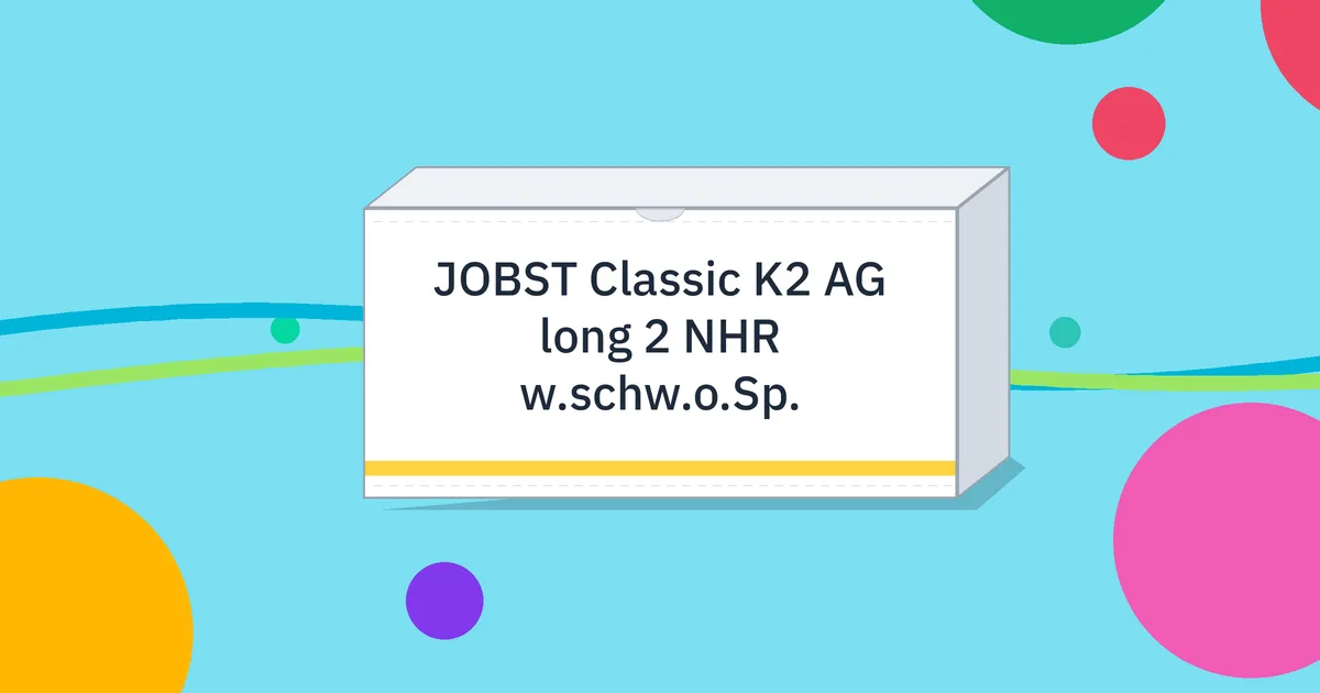 Symbolbild: Packung mit der Aufschrift JOBST Classic K2 AG long 2 NHR w.schw.o.Sp. (PZN 10726904) – Verfügbarkeit und Bezug in Apotheken in Frankfurt am Main