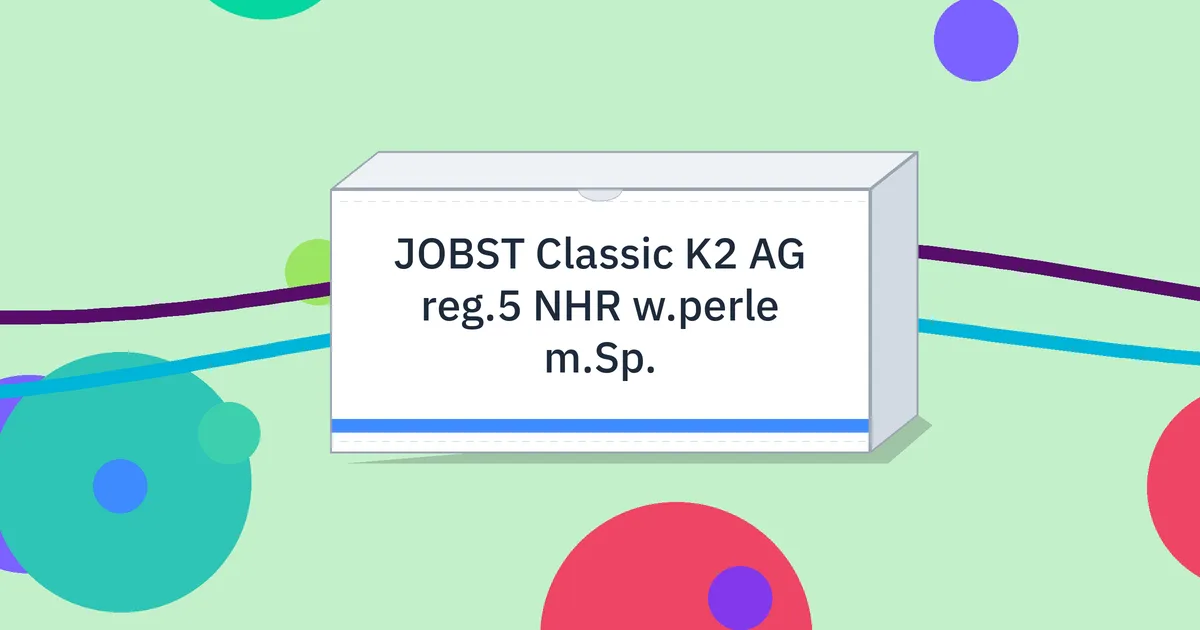 Symbolbild: Packung mit der Aufschrift JOBST Classic K2 AG reg.5 NHR w.perle m.Sp. (PZN 11272167) – Verfügbarkeit und Bezug in Apotheken in Frankfurt am Main