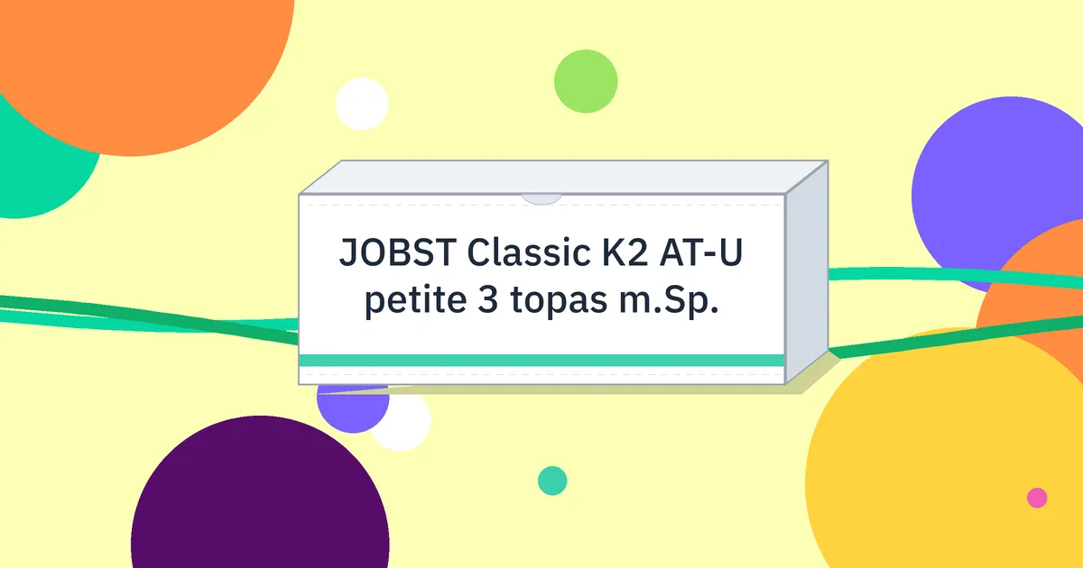 Symbolbild: Packung mit der Aufschrift JOBST Classic K2 AT-U petite 3 topas m.Sp. (PZN 13068293) – Verfügbarkeit und Bezug in Apotheken in Frankfurt am Main