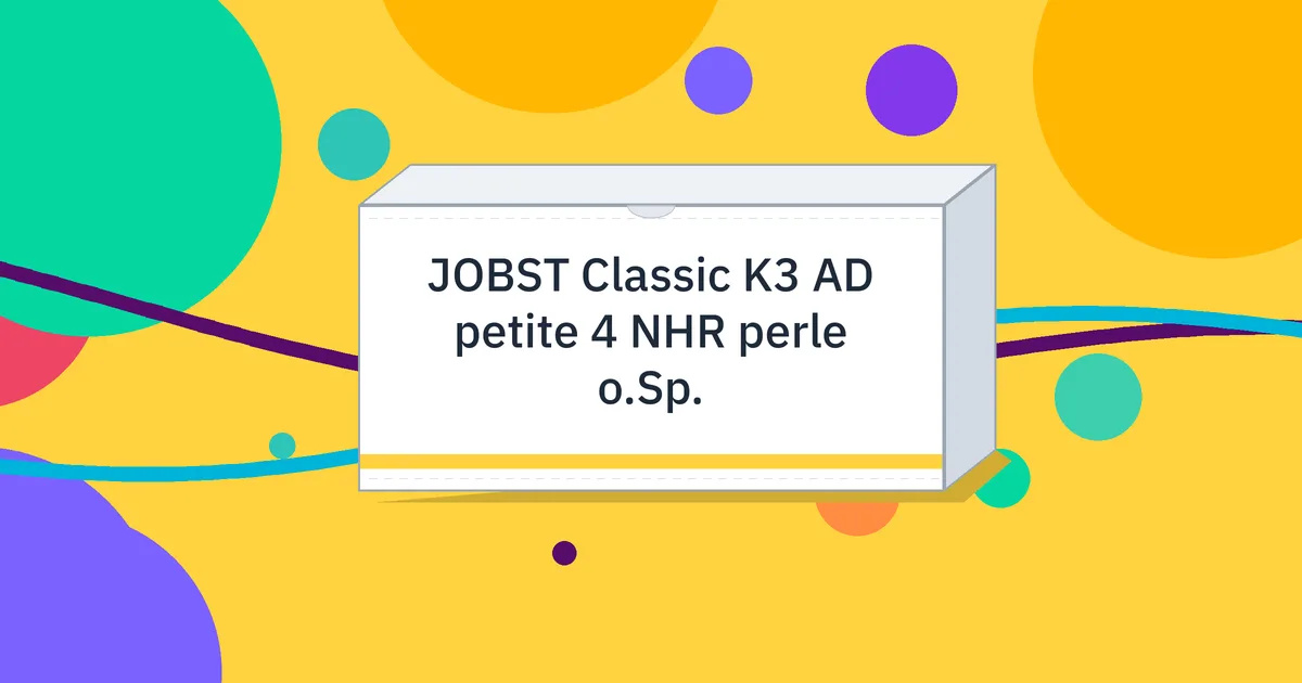 Symbolbild: Packung mit der Aufschrift JOBST Classic K3 AD petite 4 NHR perle o.Sp. (PZN 13070261) – Verfügbarkeit und Bezug in Apotheken in Frankfurt am Main