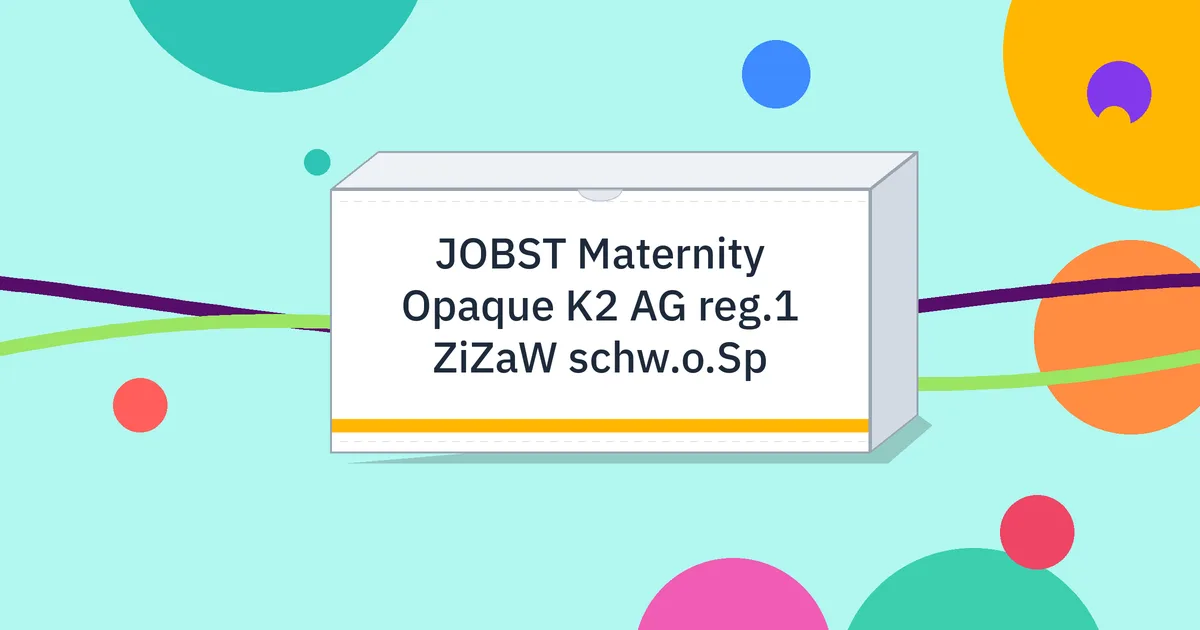 Symbolbild: Packung mit der Aufschrift JOBST Maternity Opaque K2 AG reg.1 ZiZaW schw.o.Sp (PZN 15853524) – Verfügbarkeit und Bezug in Apotheken in Frankfurt am Main