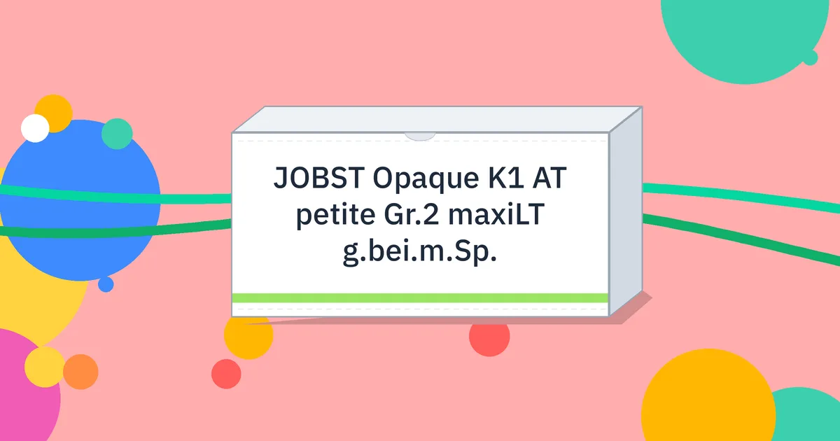 Symbolbild: Packung mit der Aufschrift JOBST Opaque K1 AT petite Gr.2 maxiLT g.bei.m.Sp. (PZN 16276276) – Verfügbarkeit und Bezug in Apotheken in Frankfurt am Main