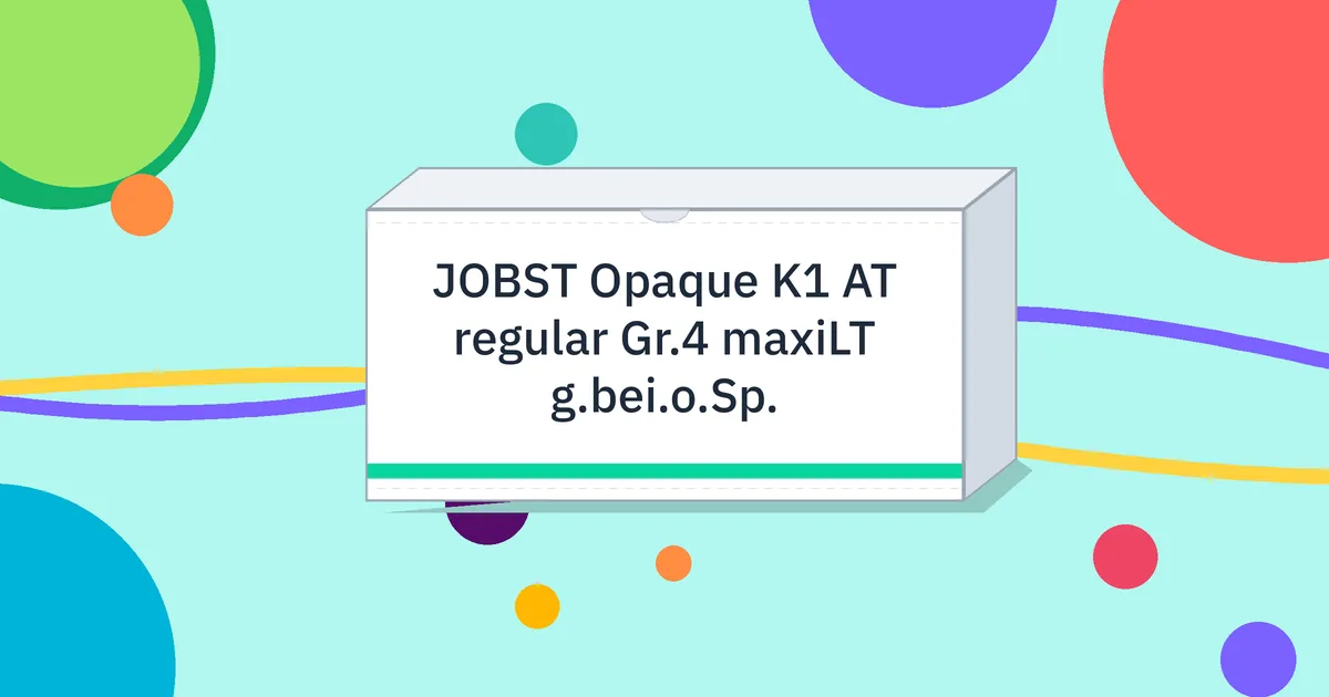 Symbolbild: Packung mit der Aufschrift JOBST Opaque K1 AT regular Gr.4 maxiLT g.bei.o.Sp. (PZN 16274633) – Verfügbarkeit und Bezug in Apotheken in Frankfurt am Main