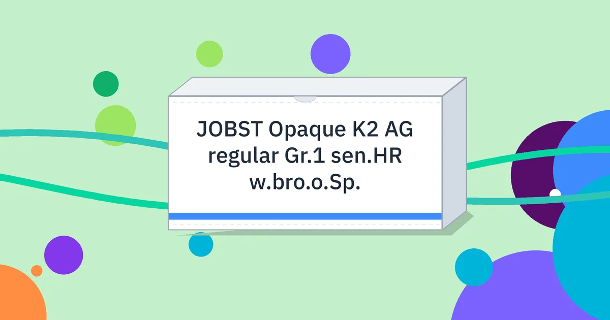 Symbolbild: Packung mit der Aufschrift JOBST Opaque K2 AG regular Gr.1 sen.HR w.bro.o.Sp. (PZN 13112858) – Verfügbarkeit und Bezug in Apotheken in Frankfurt am Main