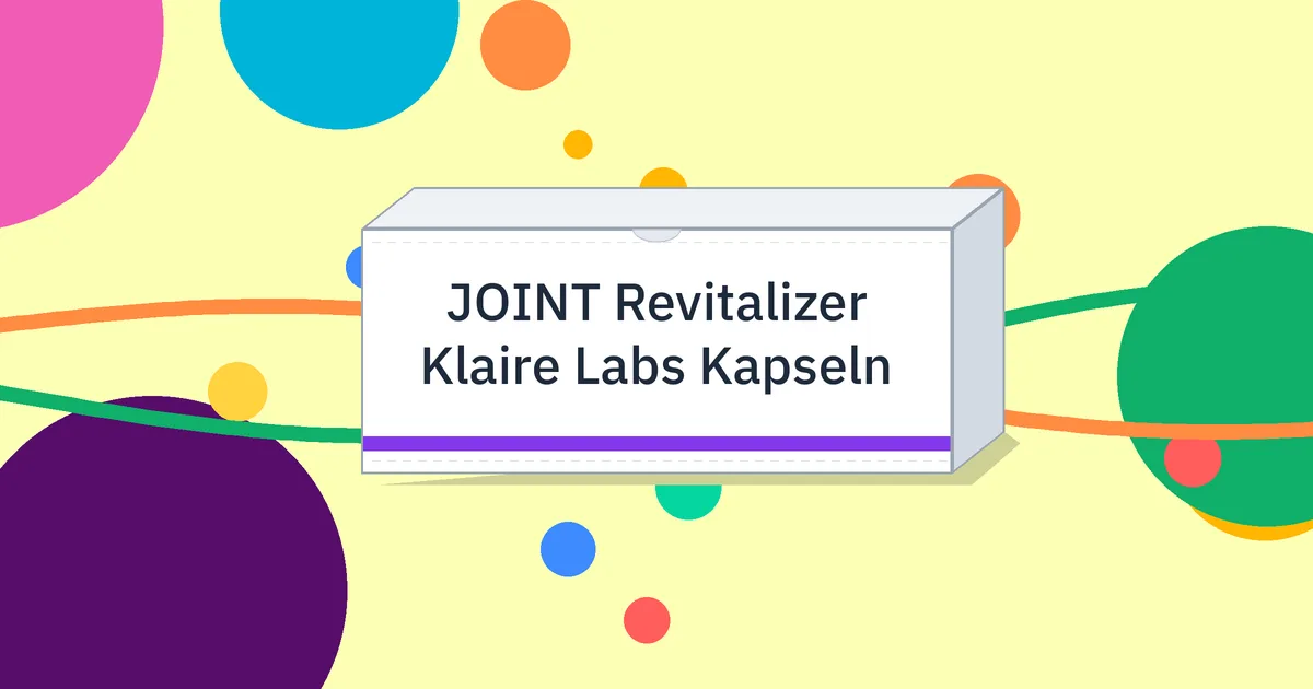 Symbolbild: Packung mit der Aufschrift JOINT Revitalizer Klaire Labs Kapseln (PZN 17927273) – Verfügbarkeit und Bezug in Apotheken in Frankfurt am Main