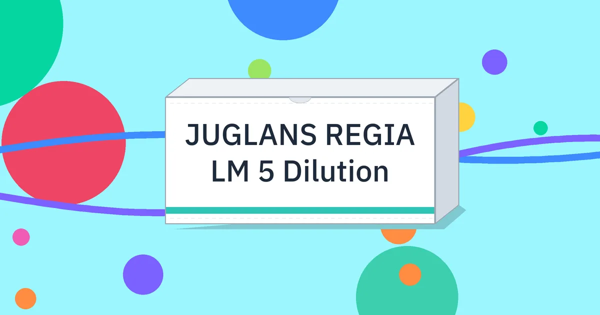 Symbolbild: Packung mit der Aufschrift JUGLANS REGIA LM 5 Dilution (PZN 12916069) – Verfügbarkeit und Bezug in Apotheken in Frankfurt am Main