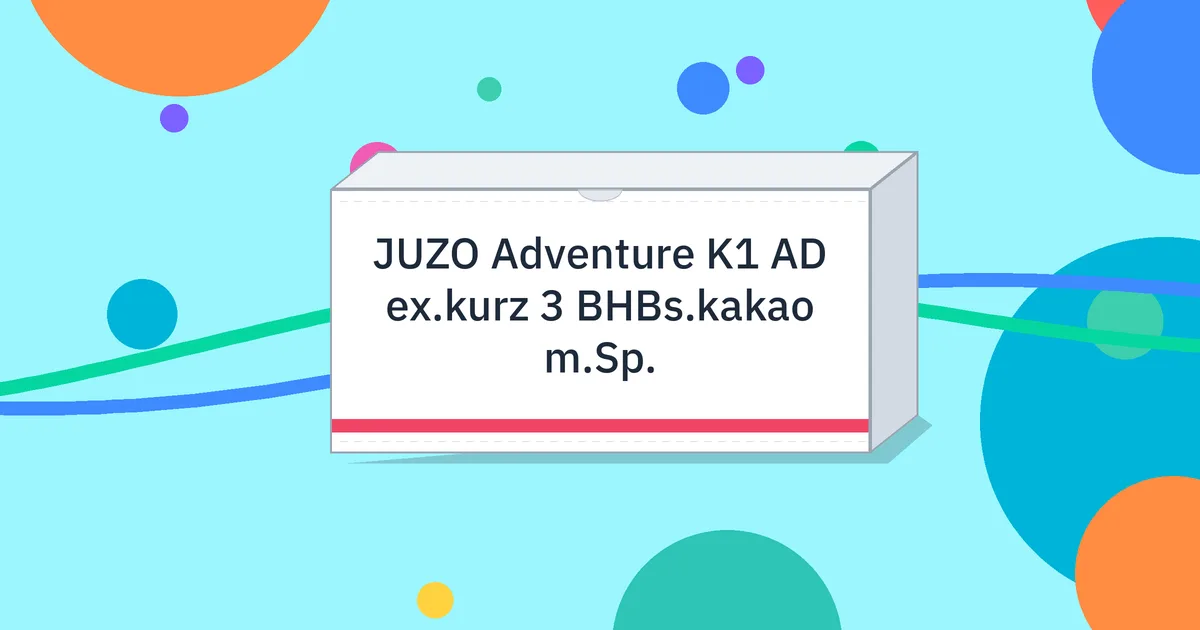 Symbolbild: Packung mit der Aufschrift JUZO Adventure K1 AD ex.kurz 3 BHBs.kakao m.Sp. (PZN 15496834) – Verfügbarkeit und Bezug in Apotheken in Frankfurt am Main