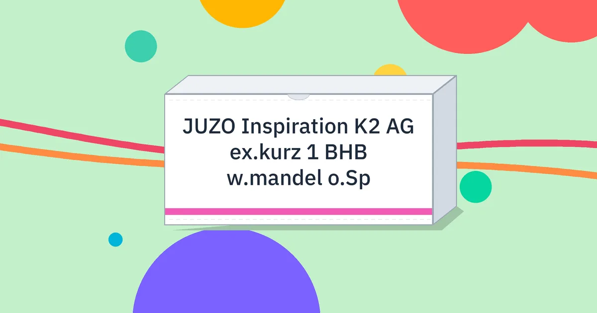 Symbolbild: Packung mit der Aufschrift JUZO Inspiration K2 AG ex.kurz 1 BHB w.mandel o.Sp (PZN 14852126) – Verfügbarkeit und Bezug in Apotheken in Frankfurt am Main