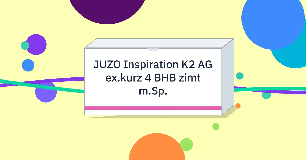 Symbolbild: Packung mit der Aufschrift JUZO Inspiration K2 AG ex.kurz 4 BHB zimt m.Sp. (PZN 14835375) – Verfügbarkeit und Bezug in Apotheken in Frankfurt am Main