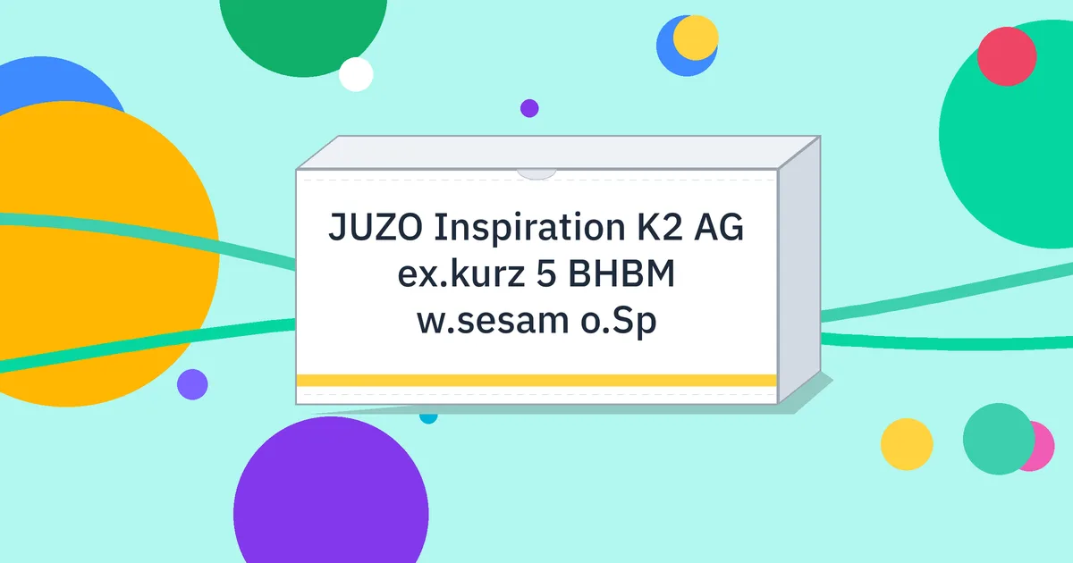 Symbolbild: Packung mit der Aufschrift JUZO Inspiration K2 AG ex.kurz 5 BHBM w.sesam o.Sp (PZN 14885893) – Verfügbarkeit und Bezug in Apotheken in Frankfurt am Main
