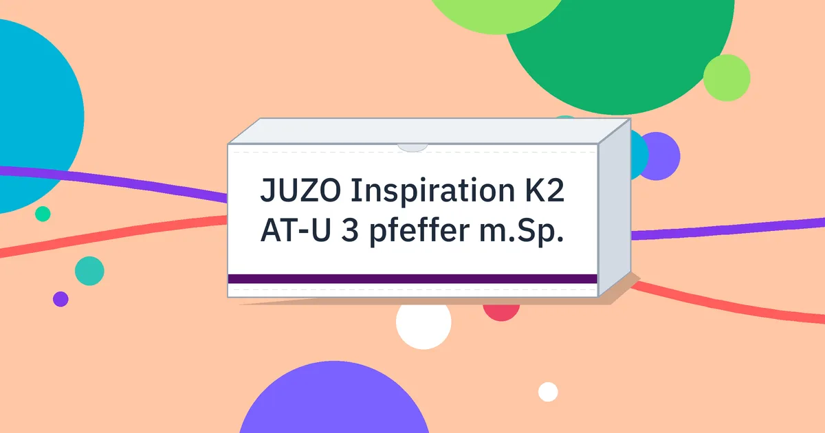 Symbolbild: Packung mit der Aufschrift JUZO Inspiration K2 AT-U 3 pfeffer m.Sp. (PZN 14927901) – Verfügbarkeit und Bezug in Apotheken in Frankfurt am Main