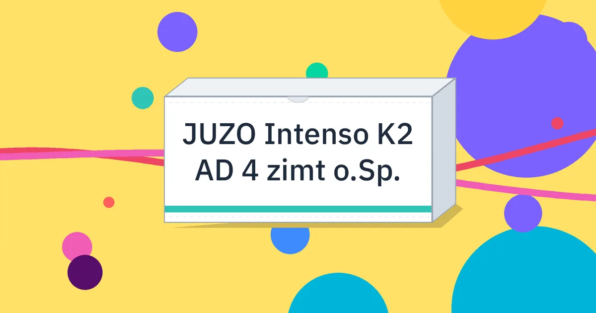 Symbolbild: Packung mit der Aufschrift JUZO Intenso K2 AD 4 zimt o.Sp. (PZN 18616799) – Verfügbarkeit und Bezug in Apotheken in Frankfurt am Main