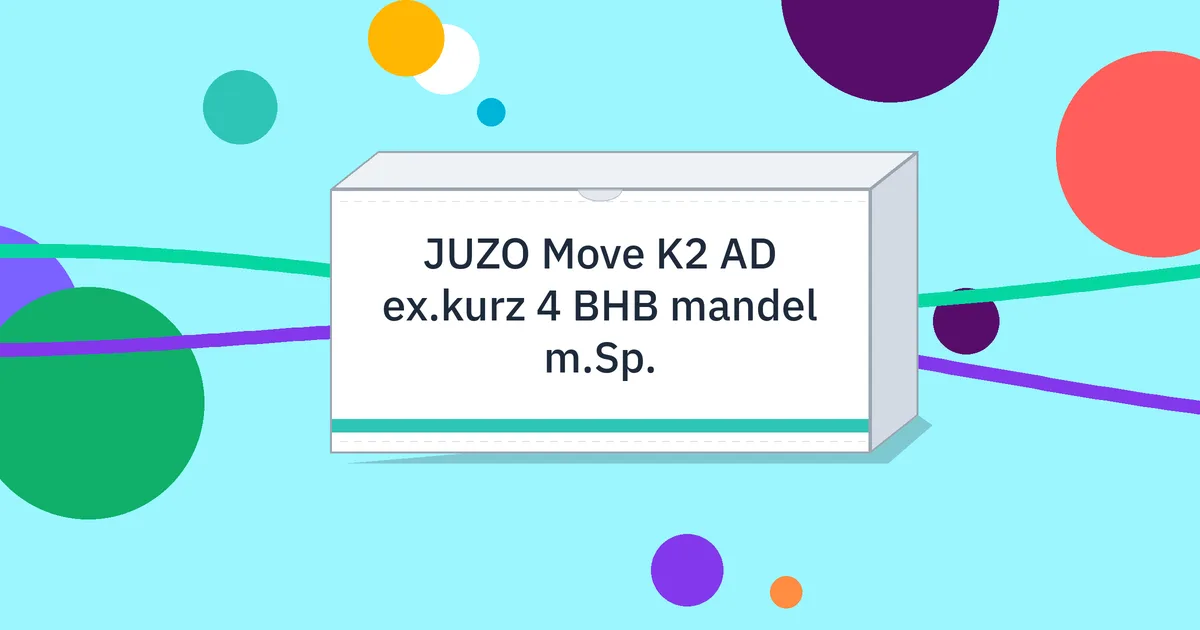 Symbolbild: Packung mit der Aufschrift JUZO Move K2 AD ex.kurz 4 BHB mandel m.Sp. (PZN 16340666) – Verfügbarkeit und Bezug in Apotheken in Frankfurt am Main
