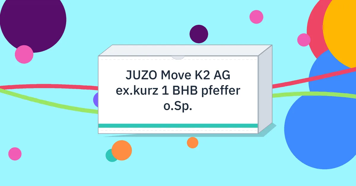 Symbolbild: Packung mit der Aufschrift JUZO Move K2 AG ex.kurz 1 BHB pfeffer o.Sp. (PZN 16639141) – Verfügbarkeit und Bezug in Apotheken in Frankfurt am Main