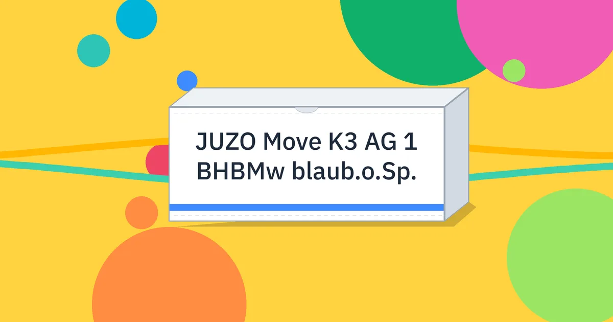 Symbolbild: Packung mit der Aufschrift JUZO Move K3 AG 1 BHBMw blaub.o.Sp. (PZN 18590054) – Verfügbarkeit und Bezug in Apotheken in Frankfurt am Main