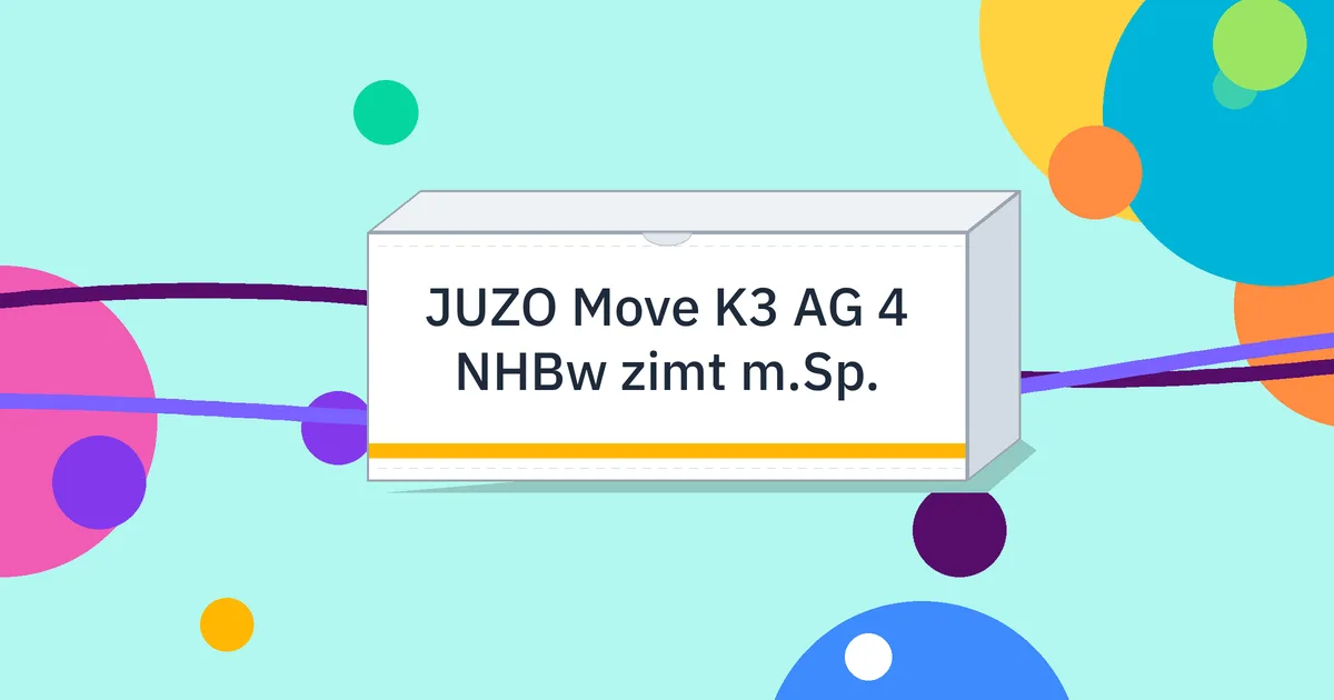 Symbolbild: Packung mit der Aufschrift JUZO Move K3 AG 4 NHBw zimt m.Sp. (PZN 18574569) – Verfügbarkeit und Bezug in Apotheken in Frankfurt am Main