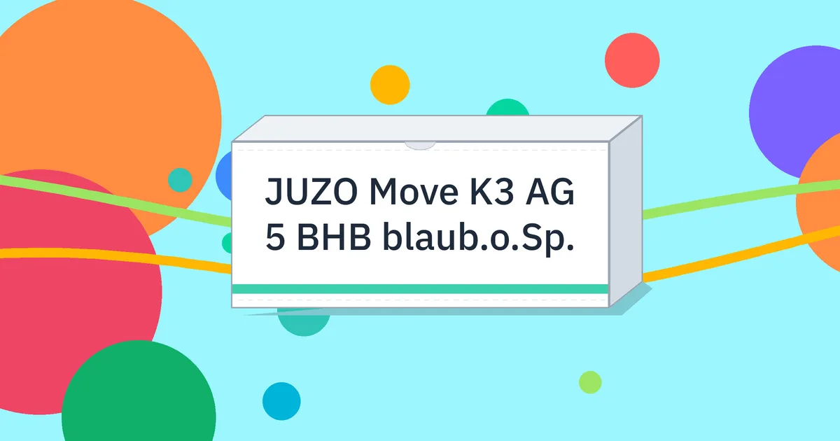 Symbolbild: Packung mit der Aufschrift JUZO Move K3 AG 5 BHB blaub.o.Sp. (PZN 18589447) – Verfügbarkeit und Bezug in Apotheken in Frankfurt am Main