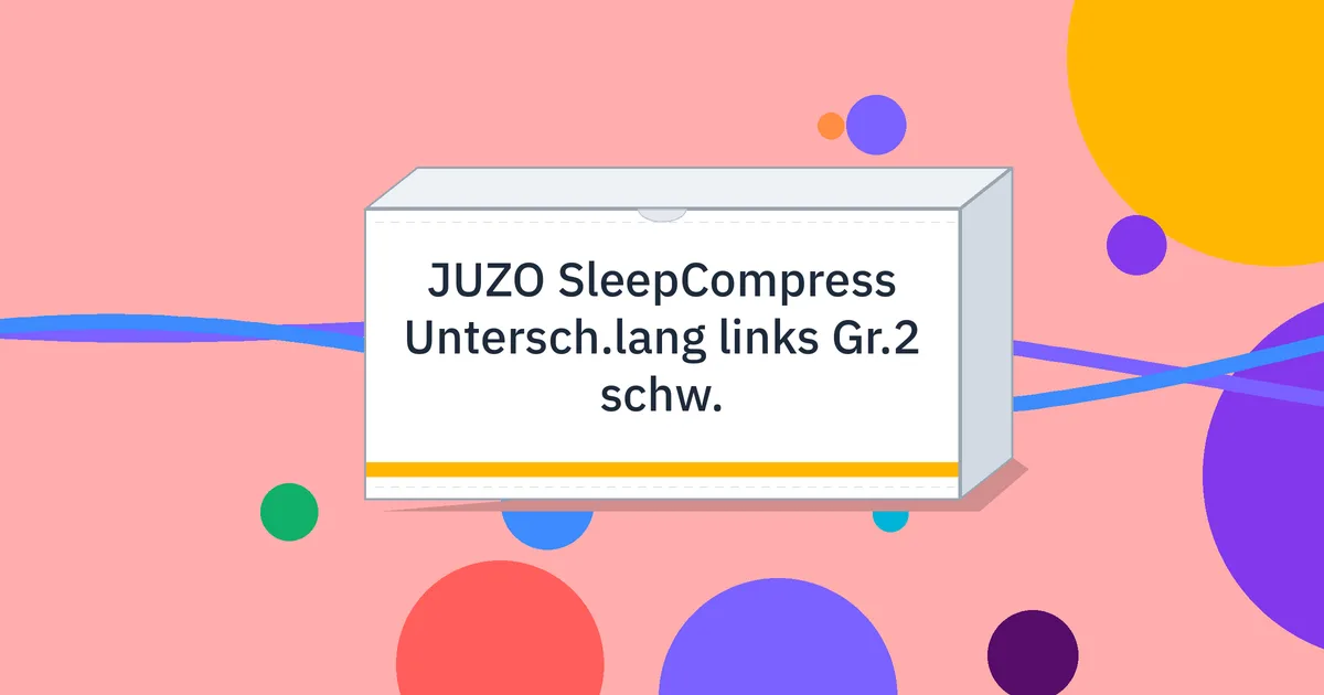 Symbolbild: Packung mit der Aufschrift JUZO SleepCompress Untersch.lang links Gr.2 schw. (PZN 19622431) – Verfügbarkeit und Bezug in Apotheken in Frankfurt am Main