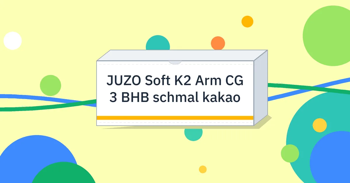 Symbolbild: Packung mit der Aufschrift JUZO Soft K2 Arm CG 3 BHB schmal kakao (PZN 15511781) – Verfügbarkeit und Bezug in Apotheken in Frankfurt am Main