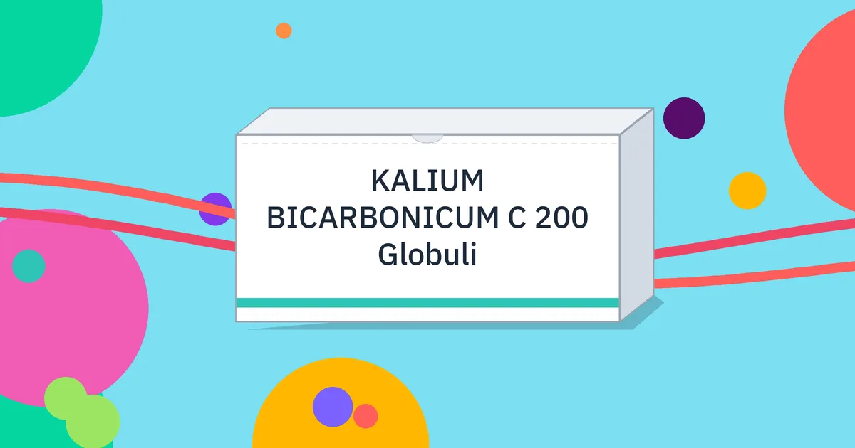 Symbolbild: Packung mit der Aufschrift KALIUM BICARBONICUM C 200 Globuli (PZN 16691791) – Verfügbarkeit und Bezug in Apotheken in Frankfurt am Main