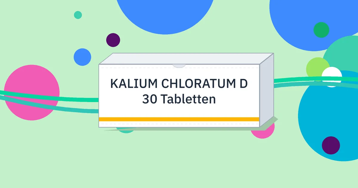Symbolbild: Packung mit der Aufschrift KALIUM CHLORATUM D 30 Tabletten (PZN 07171199) – Verfügbarkeit und Bezug in Apotheken in Frankfurt am Main