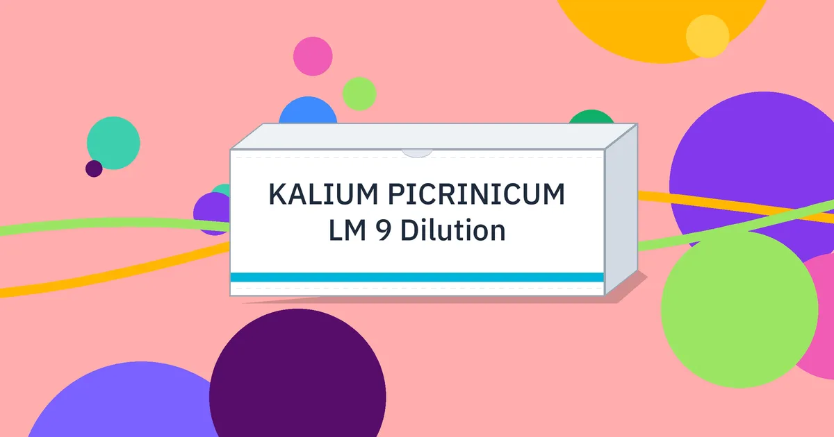 Symbolbild: Packung mit der Aufschrift KALIUM PICRINICUM LM 9 Dilution (PZN 12924962) – Verfügbarkeit und Bezug in Apotheken in Frankfurt am Main