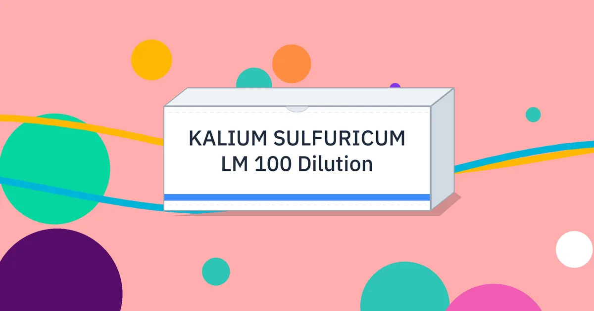 Symbolbild: Packung mit der Aufschrift KALIUM SULFURICUM LM 100 Dilution (PZN 12926553) – Verfügbarkeit und Bezug in Apotheken in Frankfurt am Main