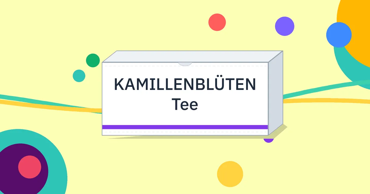 Symbolbild: Packung mit der Aufschrift KAMILLENBLÜTEN Tee (PZN 02081818) – Verfügbarkeit und Bezug in Apotheken in Frankfurt am Main