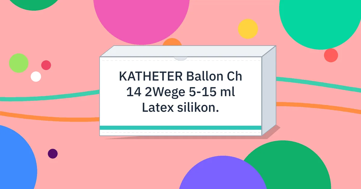 Symbolbild: Packung mit der Aufschrift KATHETER Ballon Ch 14 2Wege 5-15 ml Latex silikon. (PZN 06863995) – Verfügbarkeit und Bezug in Apotheken in Frankfurt am Main