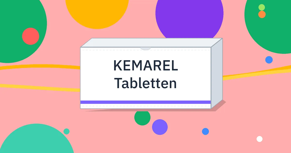 Symbolbild: Packung mit der Aufschrift KEMAREL Tabletten (PZN 17195858) – Verfügbarkeit und Bezug in Apotheken in Frankfurt am Main