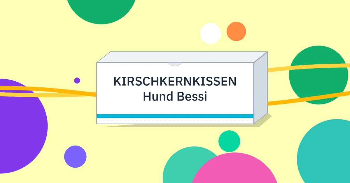 Symbolbild: Packung mit der Aufschrift KIRSCHKERNKISSEN Hund Bessi (PZN 18793484) – Verfügbarkeit und Bezug in Apotheken in Frankfurt am Main