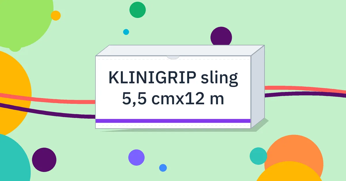 Symbolbild: Packung mit der Aufschrift KLINIGRIP sling 5,5 cmx12 m (PZN 19885515) – Verfügbarkeit und Bezug in Apotheken in Frankfurt am Main