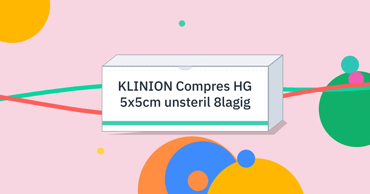 Symbolbild: Packung mit der Aufschrift KLINION Compres HG 5x5cm unsteril 8lagig (PZN 06465036) – Verfügbarkeit und Bezug in Apotheken in Frankfurt am Main