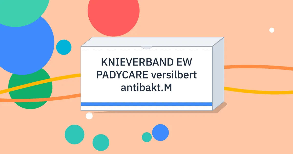 Symbolbild: Packung mit der Aufschrift KNIEVERBAND EW PADYCARE versilbert antibakt.M (PZN 10940023) – Verfügbarkeit und Bezug in Apotheken in Frankfurt am Main