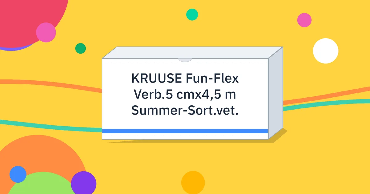 Symbolbild: Packung mit der Aufschrift KRUUSE Fun-Flex Verb.5 cmx4,5 m Summer-Sort.vet. (PZN 18443689) – Verfügbarkeit und Bezug in Apotheken in Frankfurt am Main