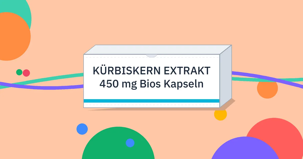 Symbolbild: Packung mit der Aufschrift KÜRBISKERN EXTRAKT 450 mg Bios Kapseln (PZN 13425936) – Verfügbarkeit und Bezug in Apotheken in Frankfurt am Main