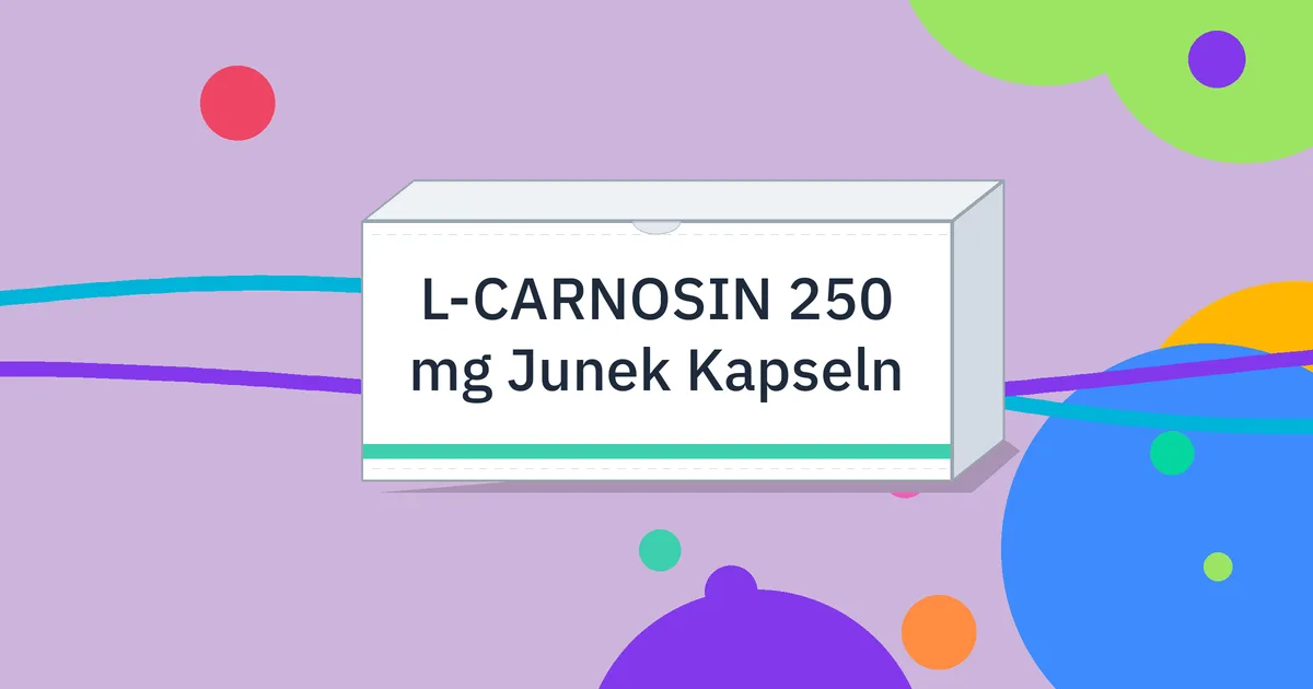Symbolbild: Packung mit der Aufschrift L-CARNOSIN 250 mg Junek Kapseln (PZN 00985438) – Verfügbarkeit und Bezug in Apotheken in Frankfurt am Main