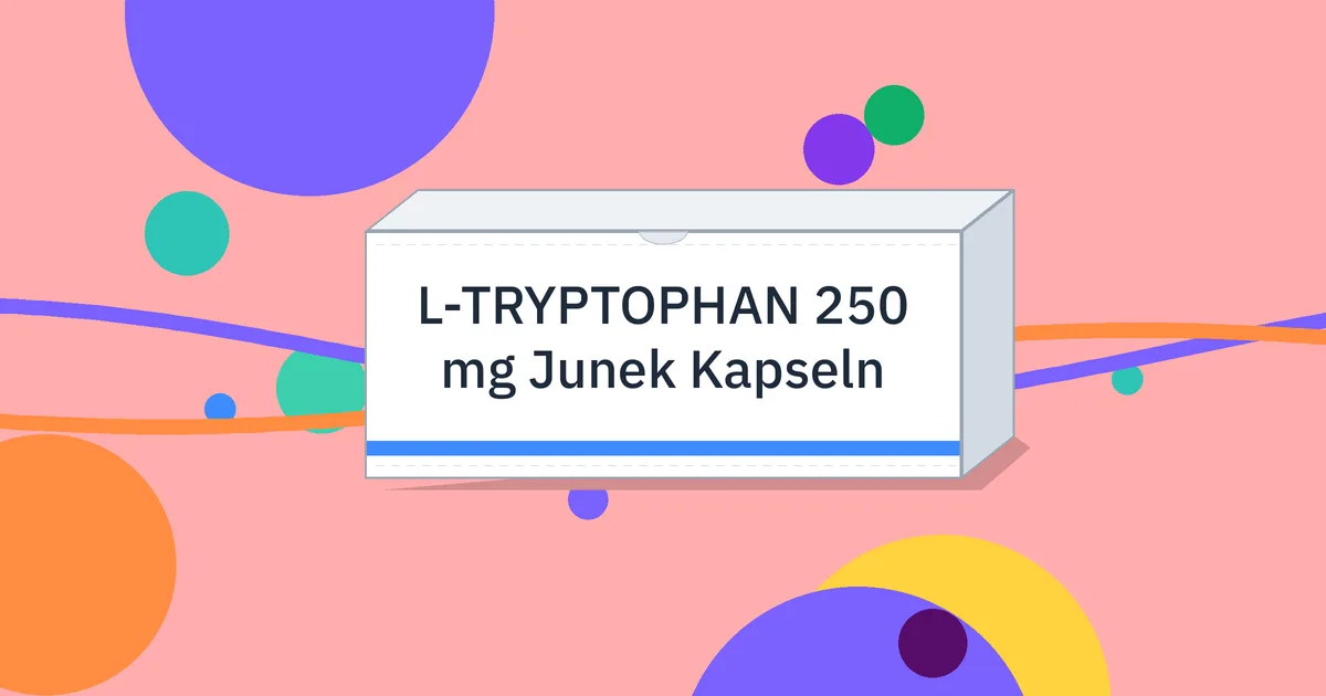 Symbolbild: Packung mit der Aufschrift L-TRYPTOPHAN 250 mg Junek Kapseln (PZN 00983310) – Verfügbarkeit und Bezug in Apotheken in Frankfurt am Main