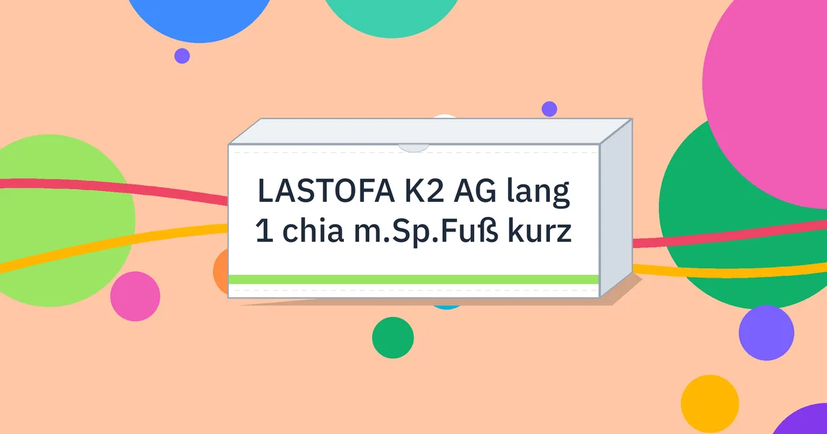 Symbolbild: Packung mit der Aufschrift LASTOFA K2 AG lang 1 chia m.Sp.Fuß kurz (PZN 13801575) – Verfügbarkeit und Bezug in Apotheken in Frankfurt am Main
