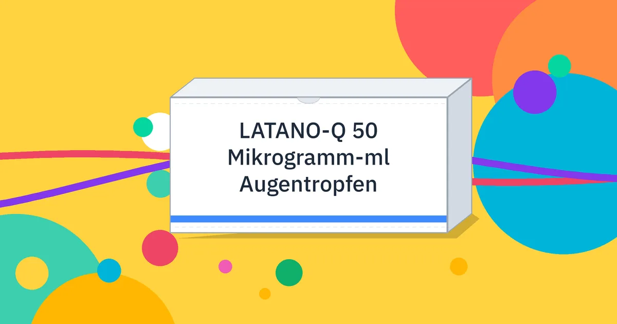 Symbolbild: Packung mit der Aufschrift LATANO-Q 50 Mikrogramm-ml Augentropfen (PZN 09435107) – Verfügbarkeit und Bezug in Apotheken in Frankfurt am Main