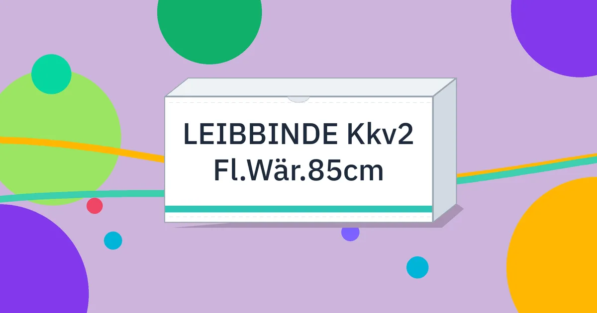 Symbolbild: Packung mit der Aufschrift LEIBBINDE Kkv2 Fl.Wär.85cm (PZN 01731740) – Verfügbarkeit und Bezug in Apotheken in Frankfurt am Main