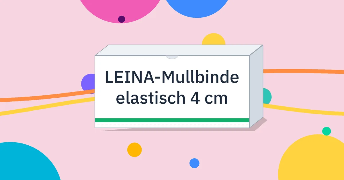 Symbolbild: Packung mit der Aufschrift LEINA-Mullbinde elastisch 4 cm (PZN 08715968) – Verfügbarkeit und Bezug in Apotheken in Frankfurt am Main