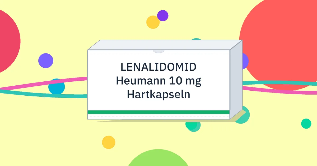 Symbolbild: Packung mit der Aufschrift LENALIDOMID Heumann 10 mg Hartkapseln (PZN 16516935) – Verfügbarkeit und Bezug in Apotheken in Frankfurt am Main