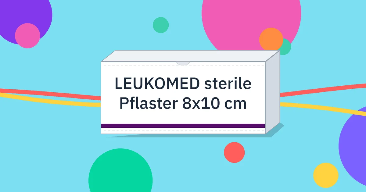Symbolbild: Packung mit der Aufschrift LEUKOMED sterile Pflaster 8x10 cm (PZN 19151902) – Verfügbarkeit und Bezug in Apotheken in Frankfurt am Main