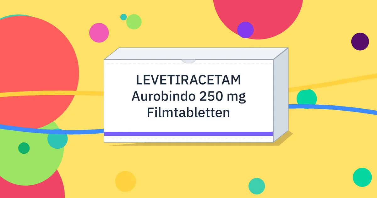 Symbolbild: Packung mit der Aufschrift LEVETIRACETAM Aurobindo 250 mg Filmtabletten (PZN 09478660) – Verfügbarkeit und Bezug in Apotheken in Frankfurt am Main