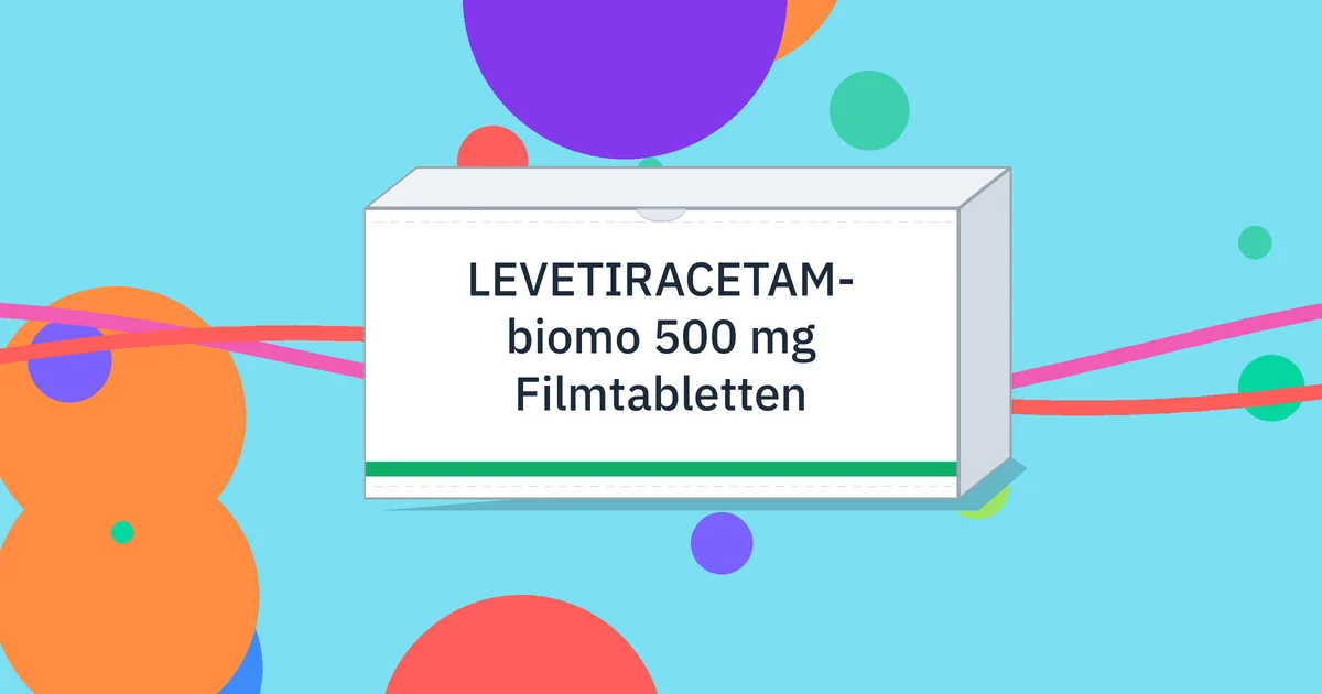 Symbolbild: Packung mit der Aufschrift LEVETIRACETAM-biomo 500 mg Filmtabletten (PZN 08930431) – Verfügbarkeit und Bezug in Apotheken in Frankfurt am Main